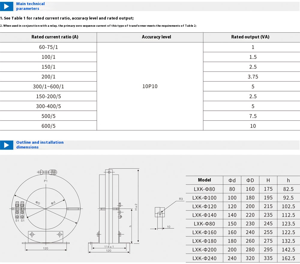 LXK-Φ80~Φ280 Series Zero-Sequence Current Transformer - Weisho Electric ...