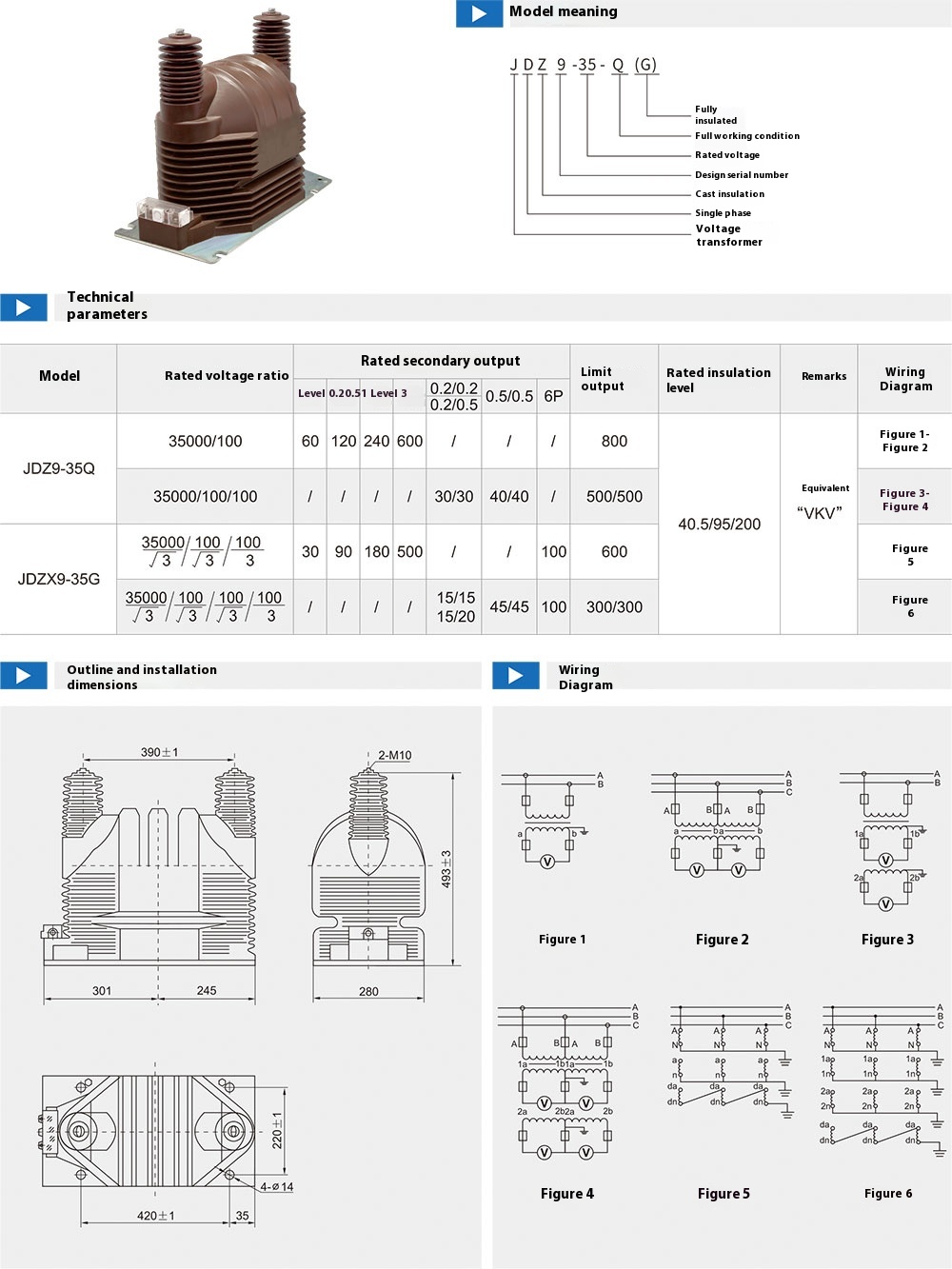 JDZ9-35Q/G Potential Transformer - Weisho Electric Co., Ltd.