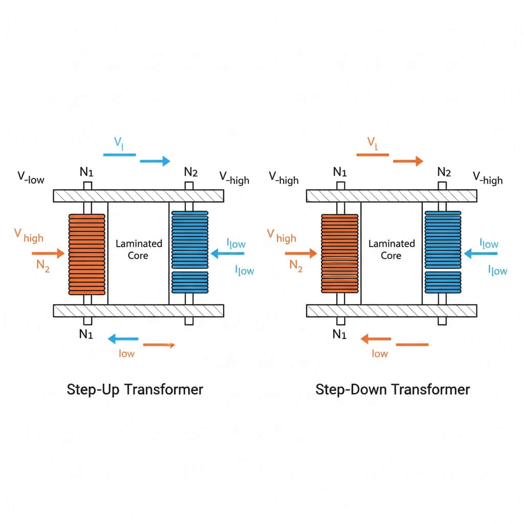 Step-Up & Step-Down Transformers: Core Principles & Grid Roles - Weisho Electric Co., Ltd.